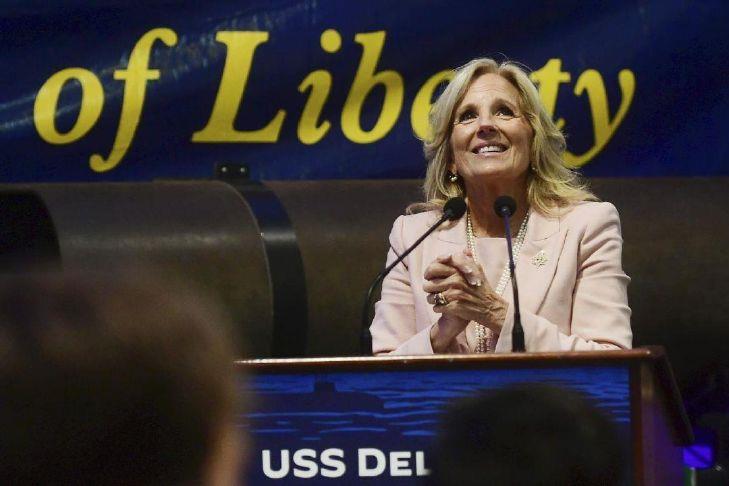 First lady visits USS Delaware crew and families in Groton | The Day